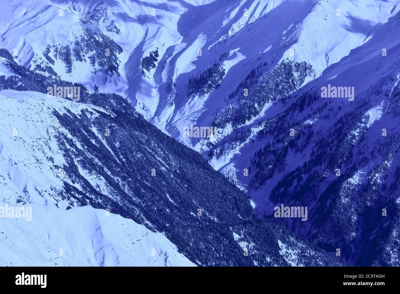 Photograph of snow covered mountains of Himalayas at Kashmir India ...