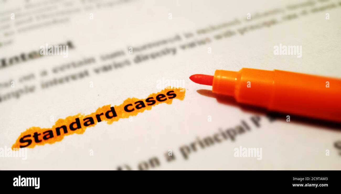 standard cases text highlighted on book word format for finance ...