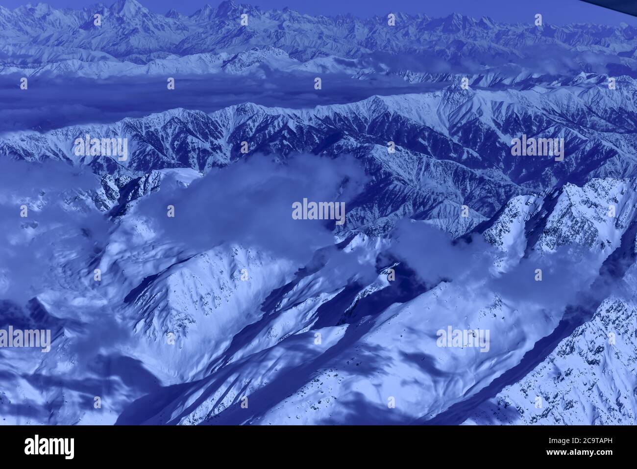 Photograph of snow covered mountains of Himalayas at Kashmir India ...