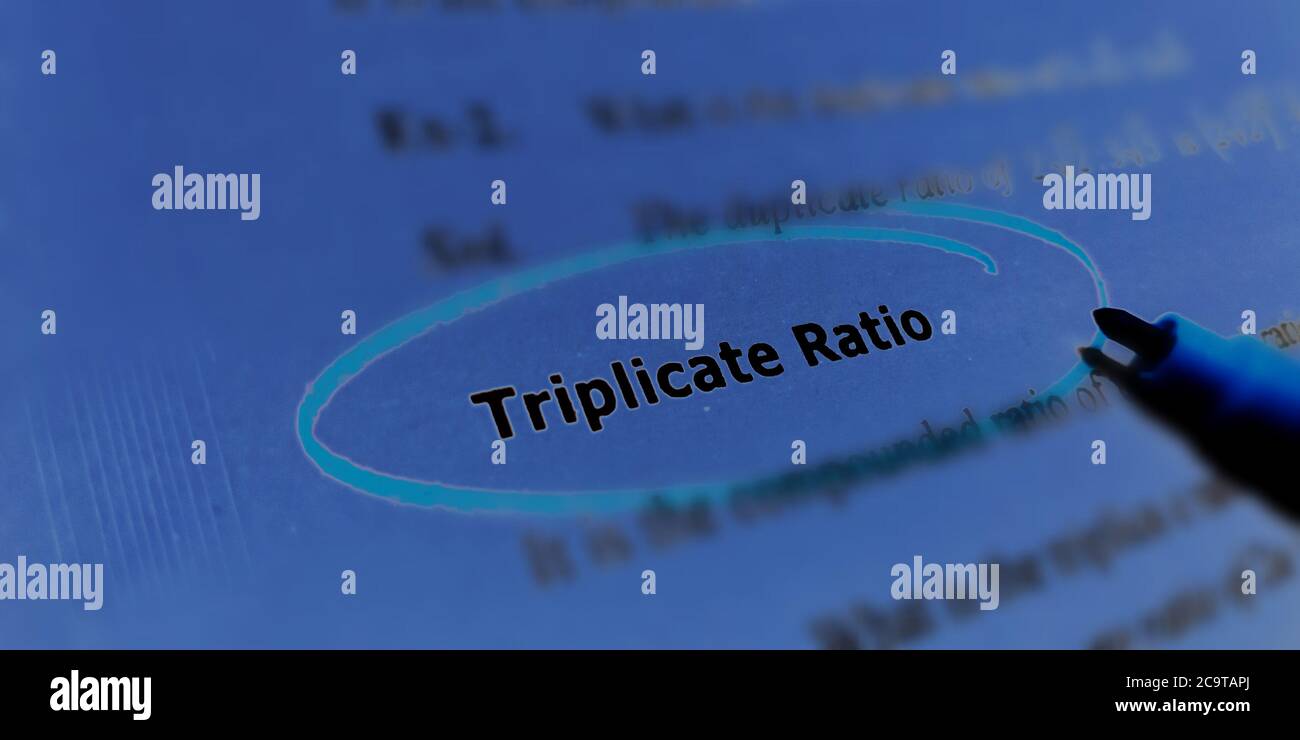 Triplicate ratio a commercial vocabulary business text highlighted on ...