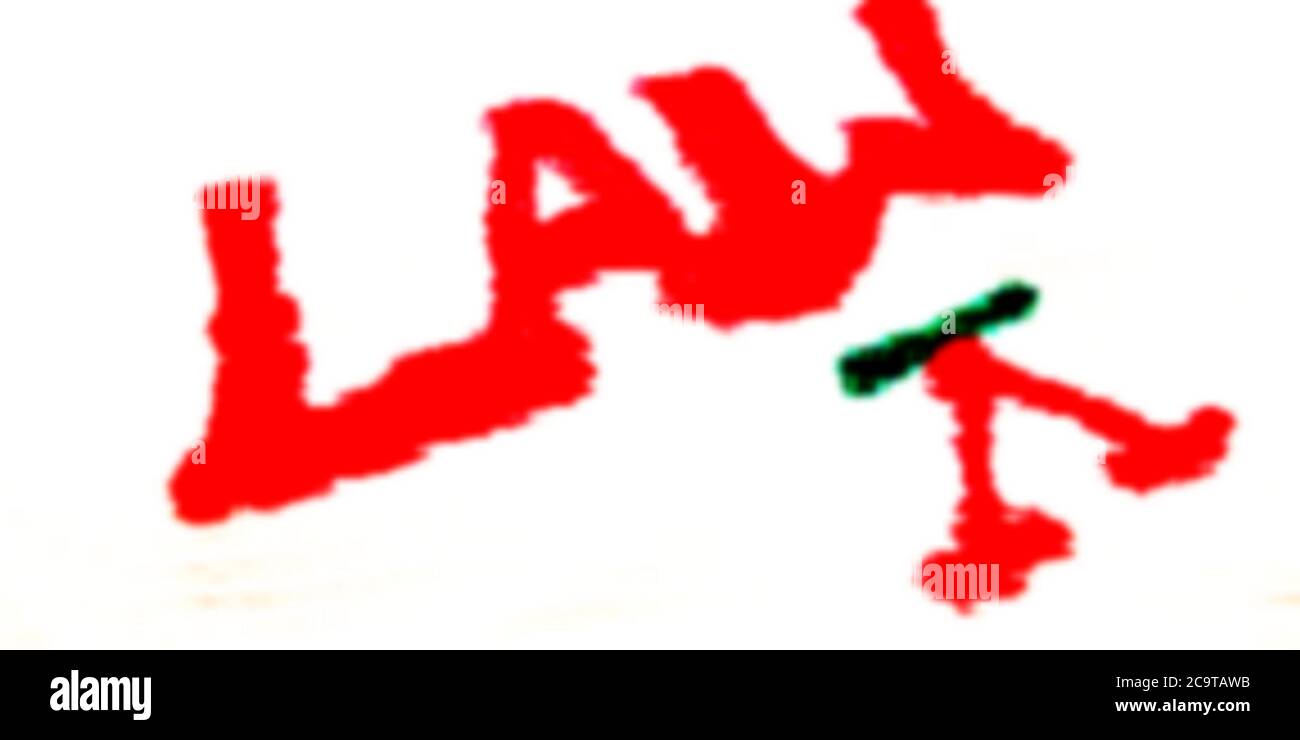 Law word presented on red color text with hand written background Stock ...