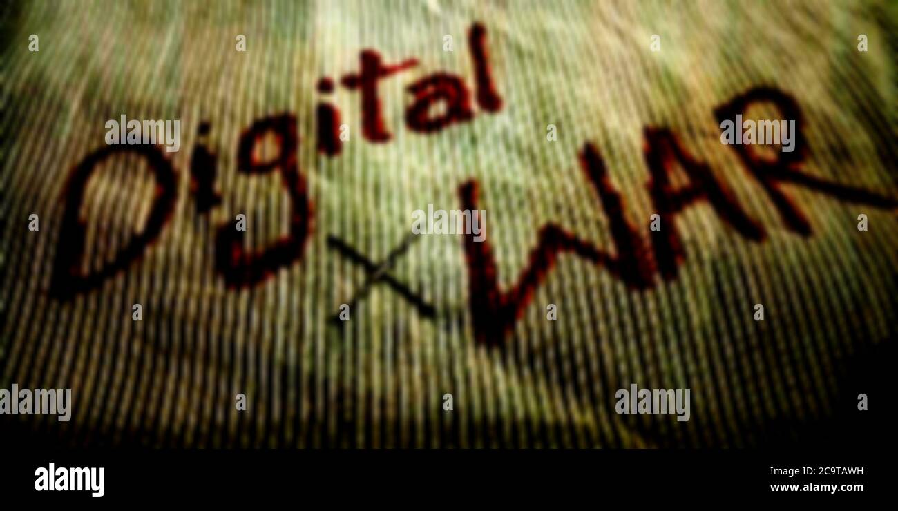 Digital war a commercial online business text highlighted on ...
