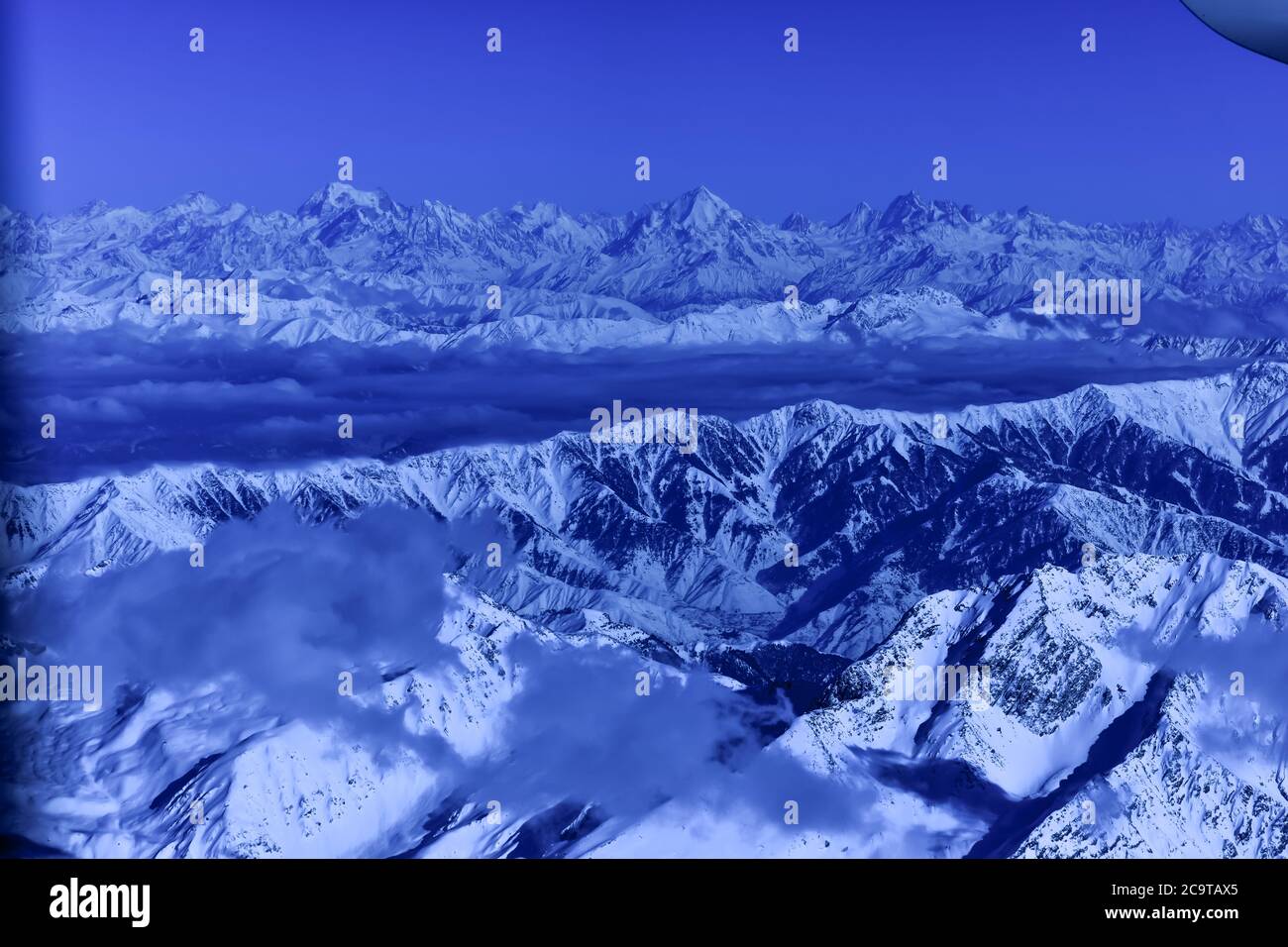 Photograph of snow covered mountains of Himalayas at Kashmir India ...