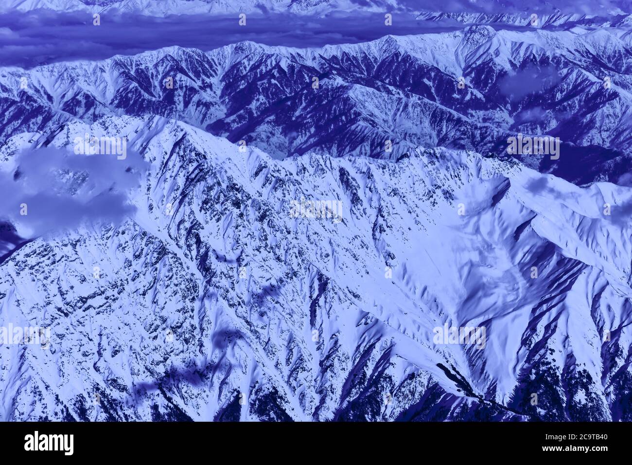 Photograph of snow covered mountains of Himalayas at Kashmir India ...