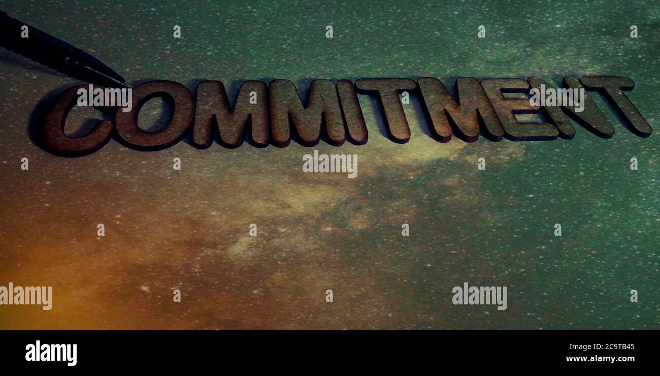 Commitment word communication art abstract visible at beautiful ...
