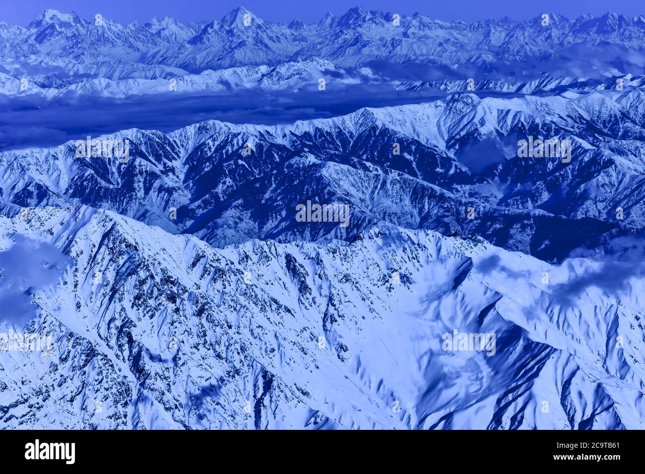 Photograph of snow covered mountains of Himalayas at Kashmir India ...