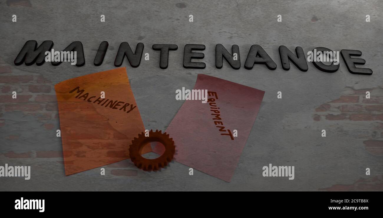 Maintenance equipment and machinery word communication art abstract ...