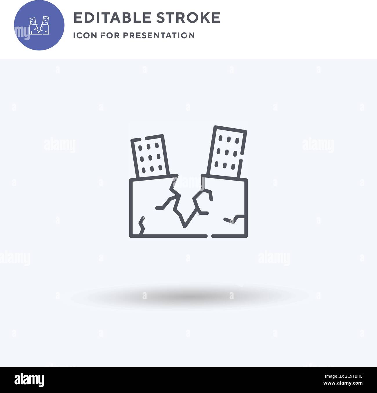 Earthquake icon vector, filled flat sign, solid pictogram isolated on ...