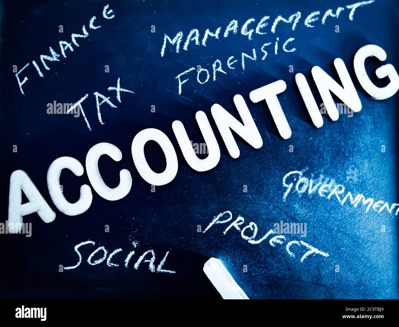 Accounting text presented for active business education concept on ...