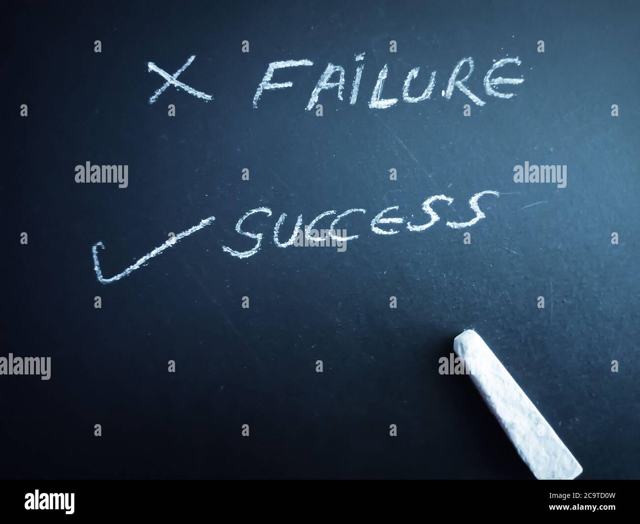 Success vs failure business word presented with drawing art black ...