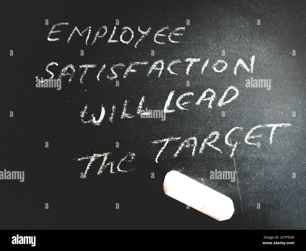 Employee satisfaction will lead the target business word presented with ...