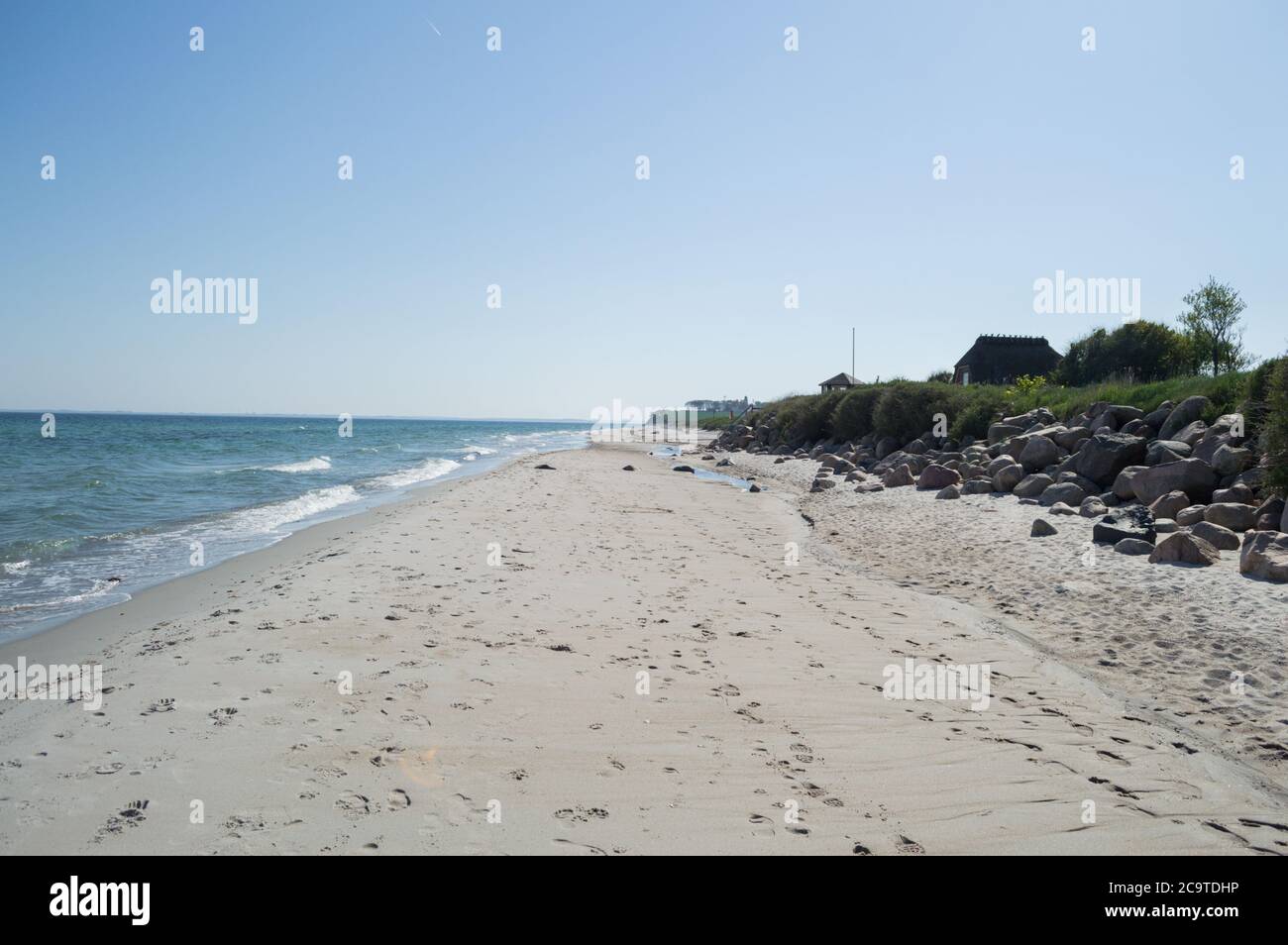 Danish Beach Landscape Scenery with Houses Stock Photo - Alamy