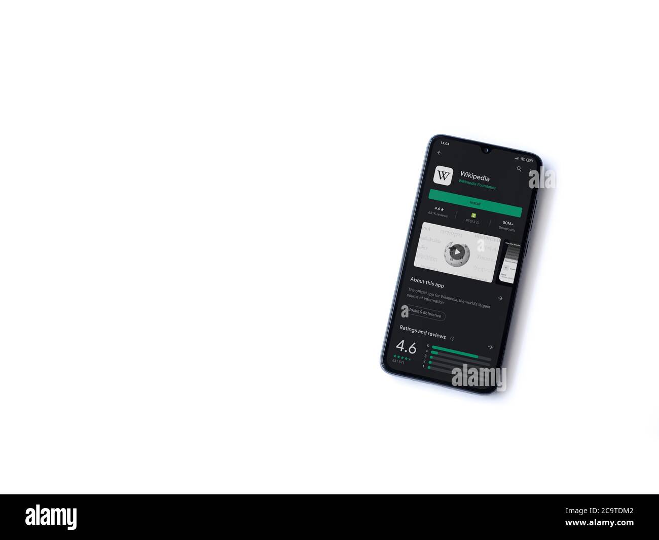 Lod, Israel - July 8, 2020: Wikipedia app play store page on the ...