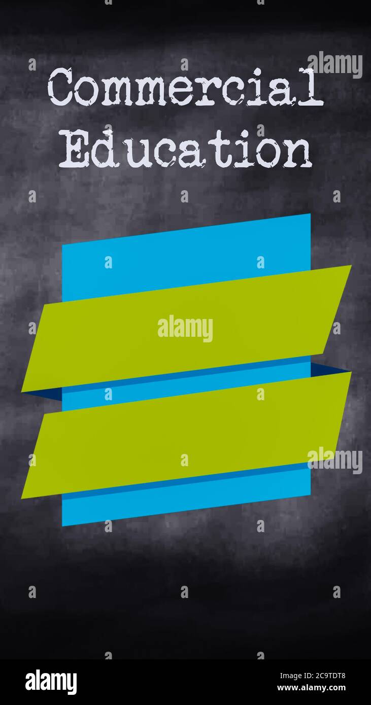 Commercial education business word presented with drawing art colorful ...