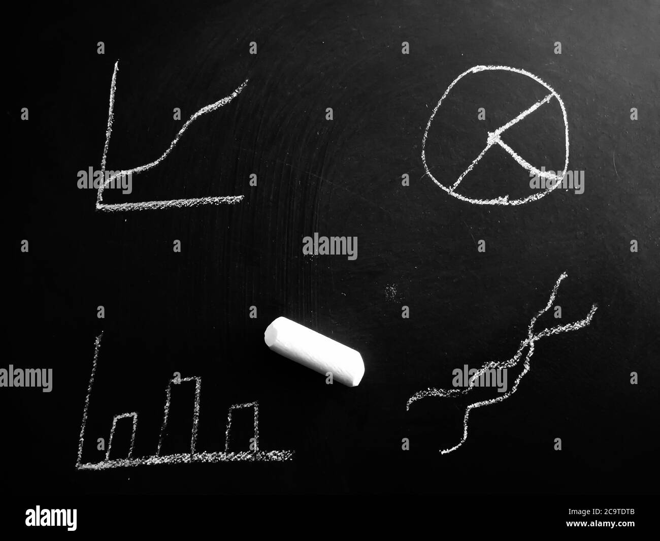 Multiple graph business pattern presented with drawing art black ...