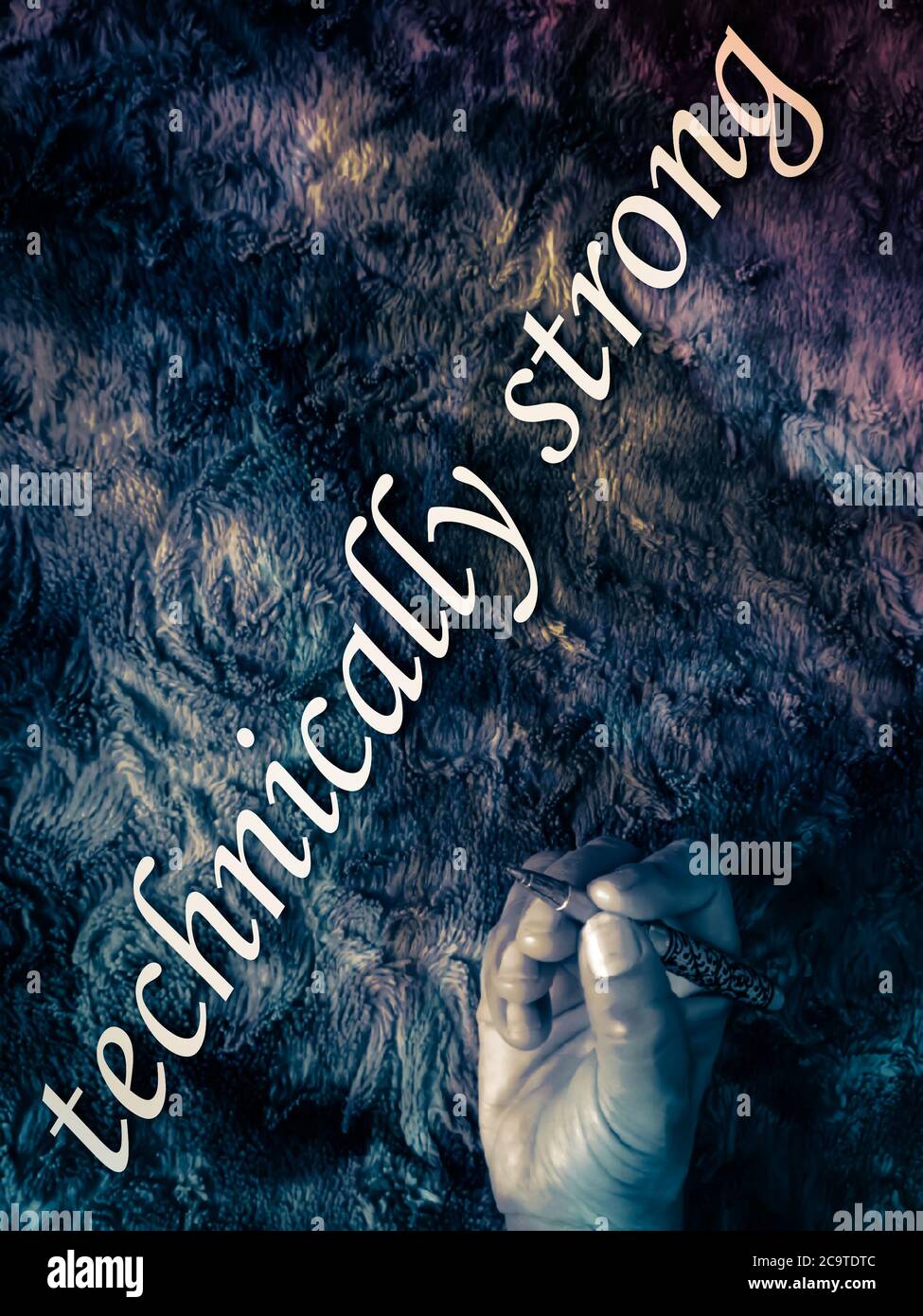 Technically strong business word presented with drawing art digital ...