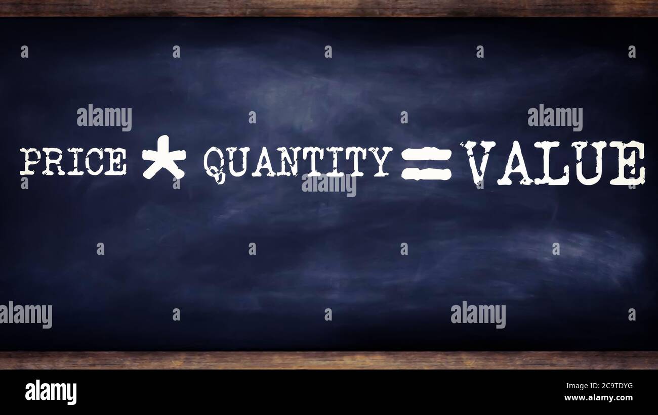 Price multiply by quantity equal to value business equation word ...