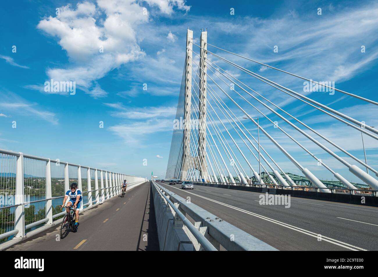 Montreal, CA - 31 July 2020: Multi-use pathway on new Samuel de ...