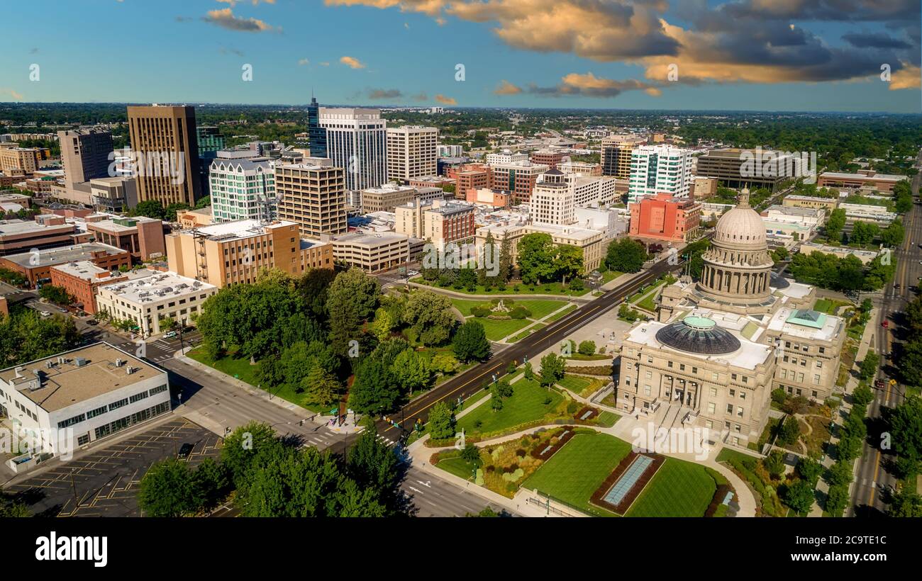 Idaho state capital with the Boise skyline background Stock Photo - Alamy