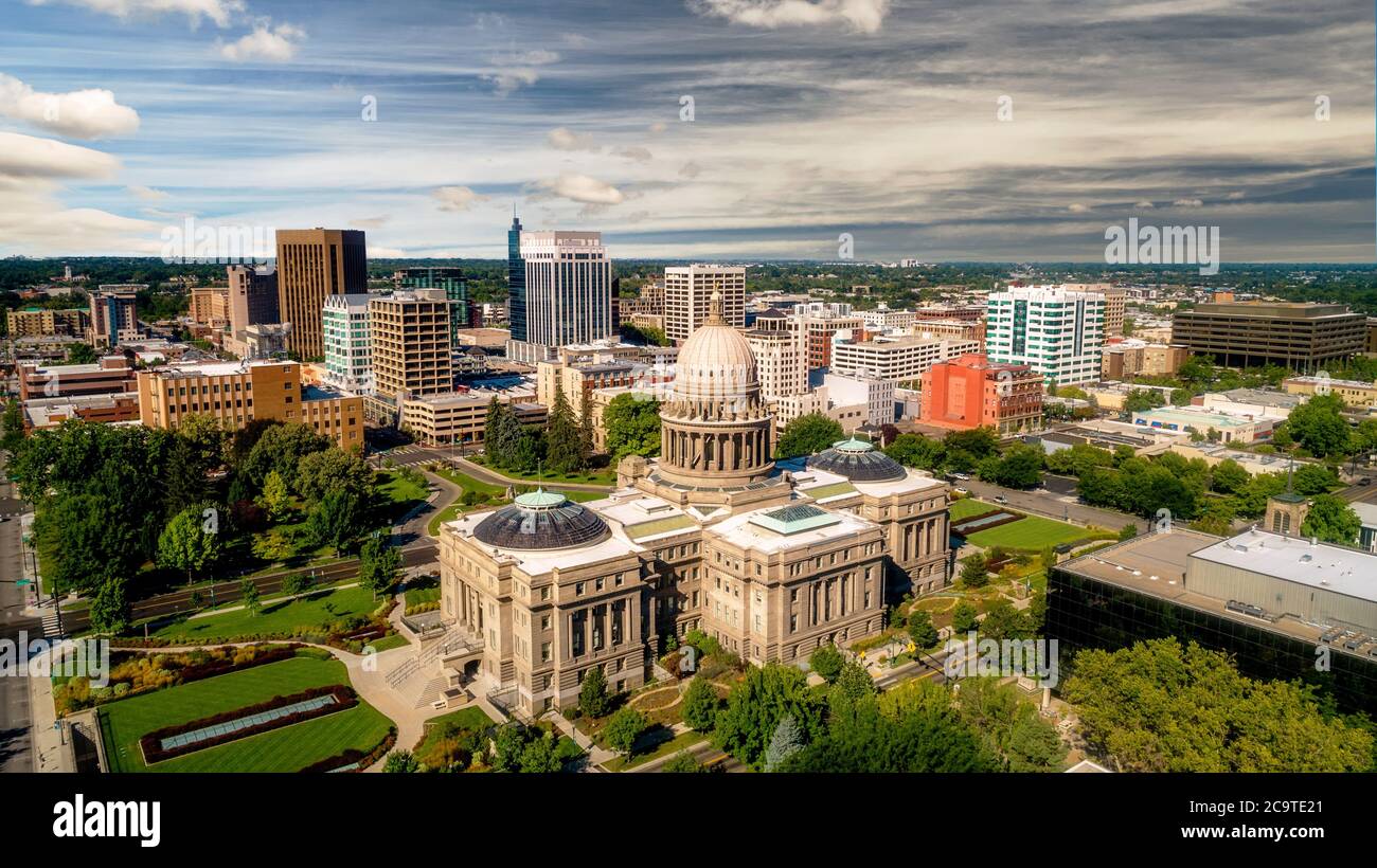 Idaho state capital building and downtown Boise Stock Photo - Alamy