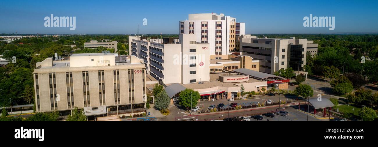 Unique architecture used in a hospital on a small town Stock Photo - Alamy