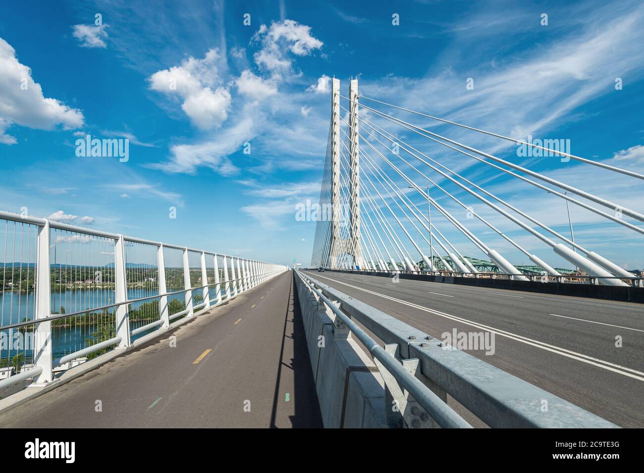 Montreal, CA - 31 July 2020: Multi-use pathway on new Samuel de ...
