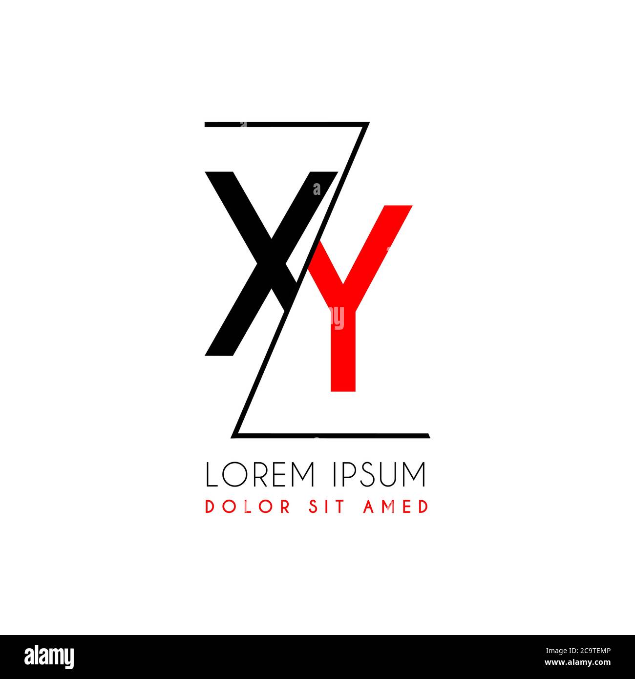 XY logo letter separated by a black zigzag line Stock Vector Image ...