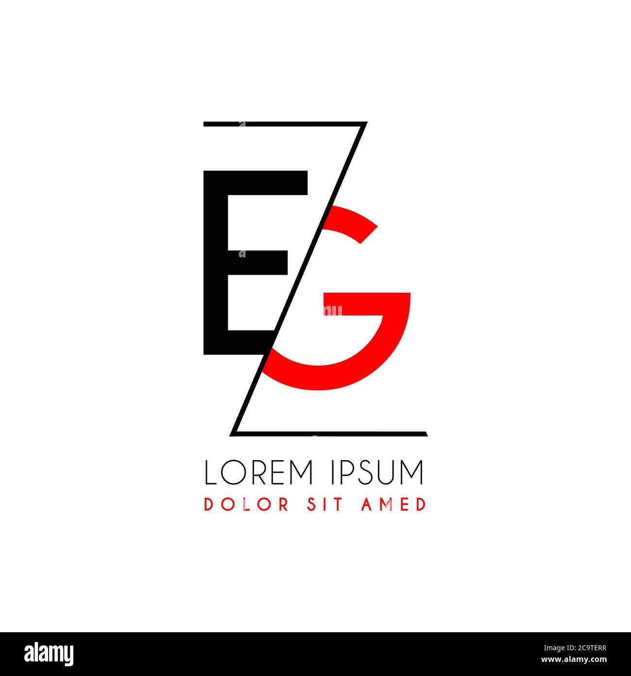 EG logo letter separated by a black zigzag line Stock Vector Image ...