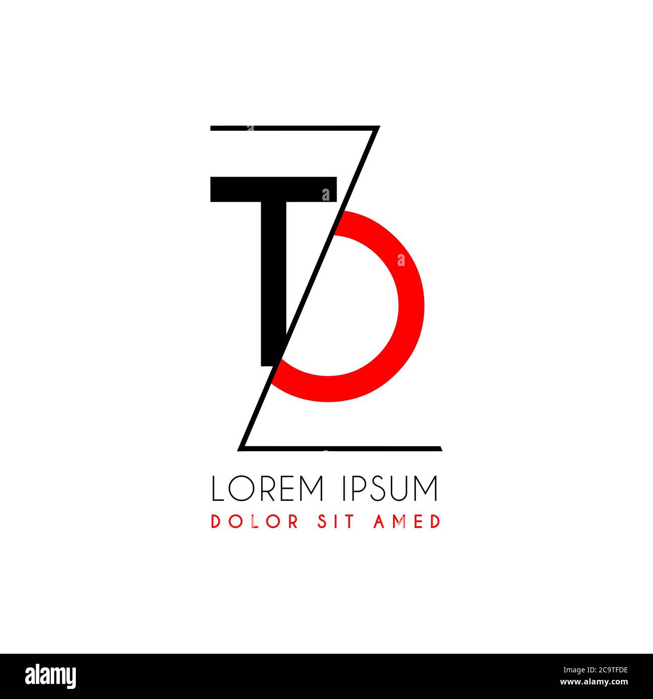 TO logo letter separated by a black zigzag line Stock Vector Image ...