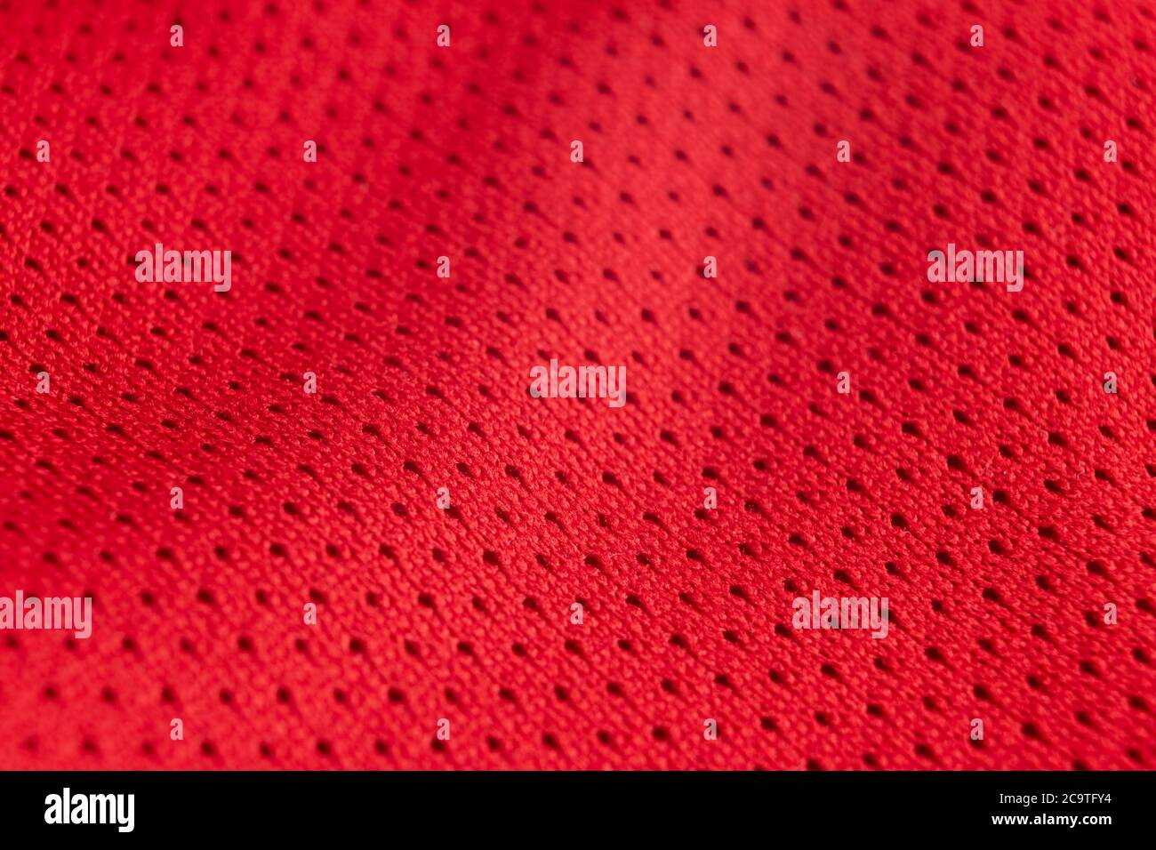Macro shot red cotton fabric texture with waves. Linen natural canvas ...