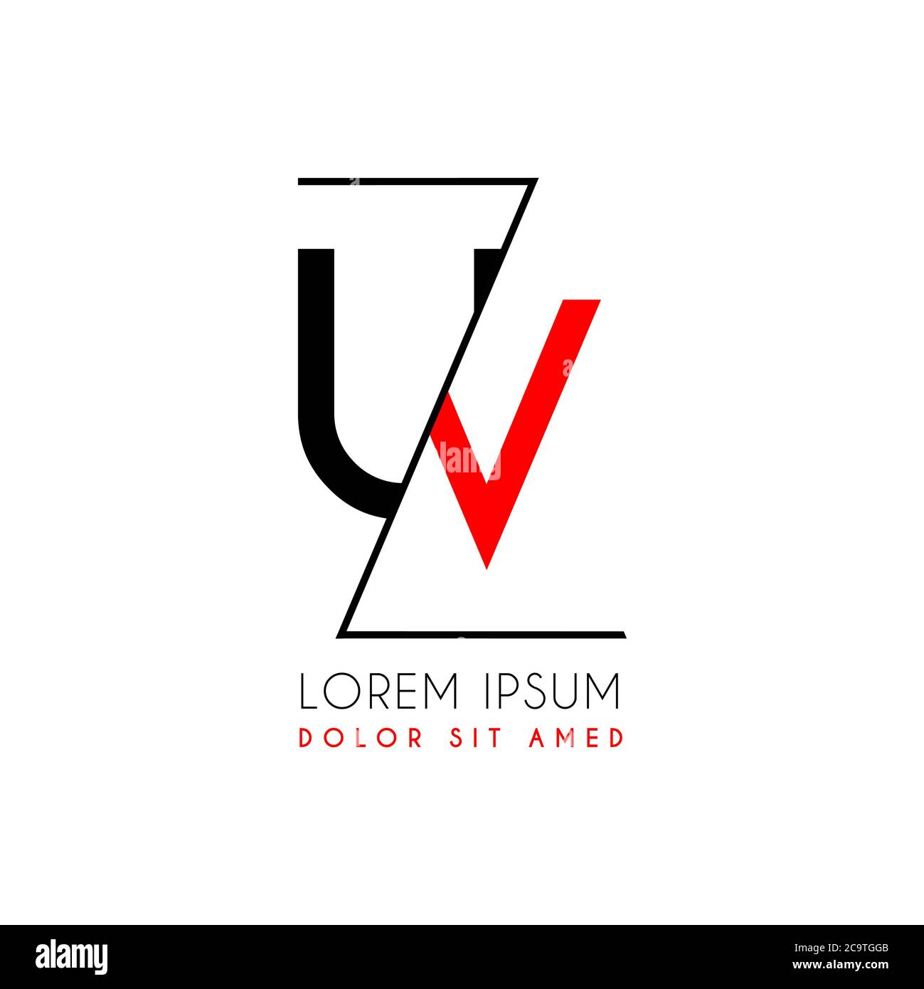 Uv letter logo design Cut Out Stock Images & Pictures - Alamy