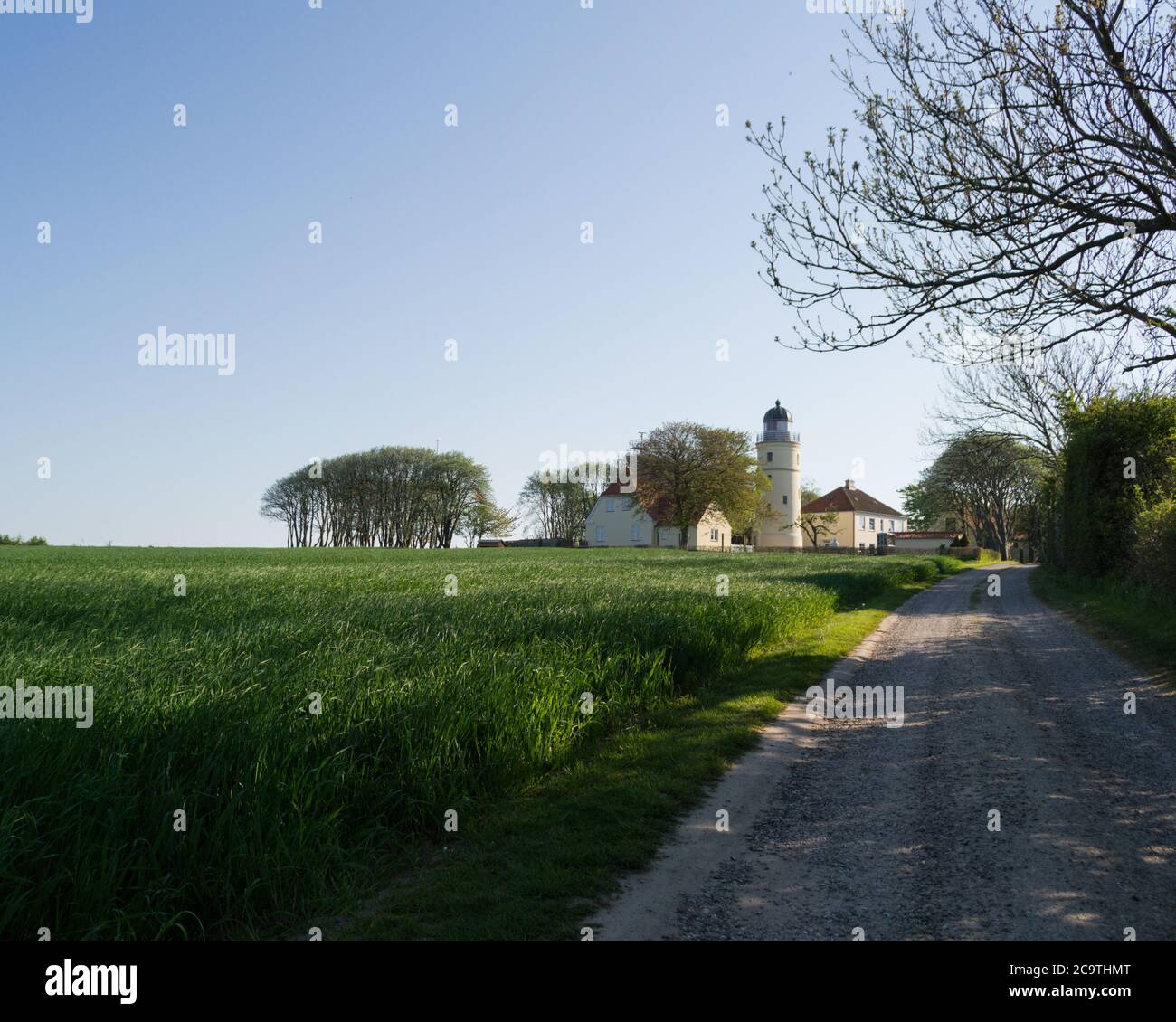 Traditional European Lighthouse with Houses in Denmark Stock Photo - Alamy