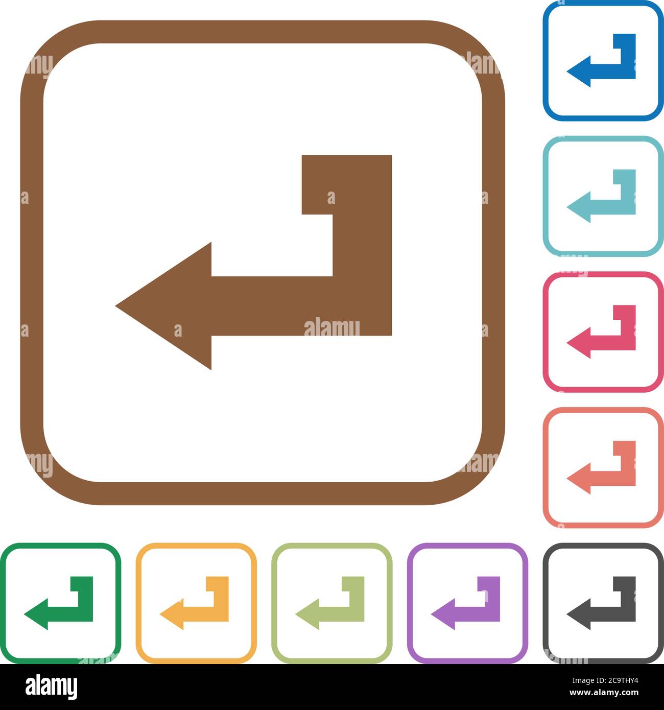 Return key simple icons in color rounded square frames on white background Stock Vector Image ...