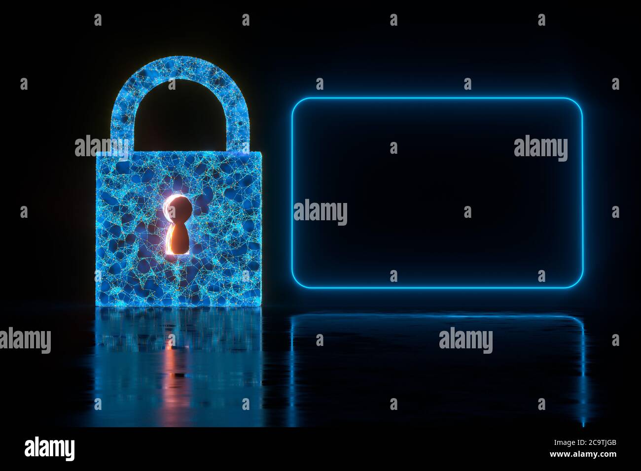 Security lock glowing sketch lines hi-res stock photography and images ...