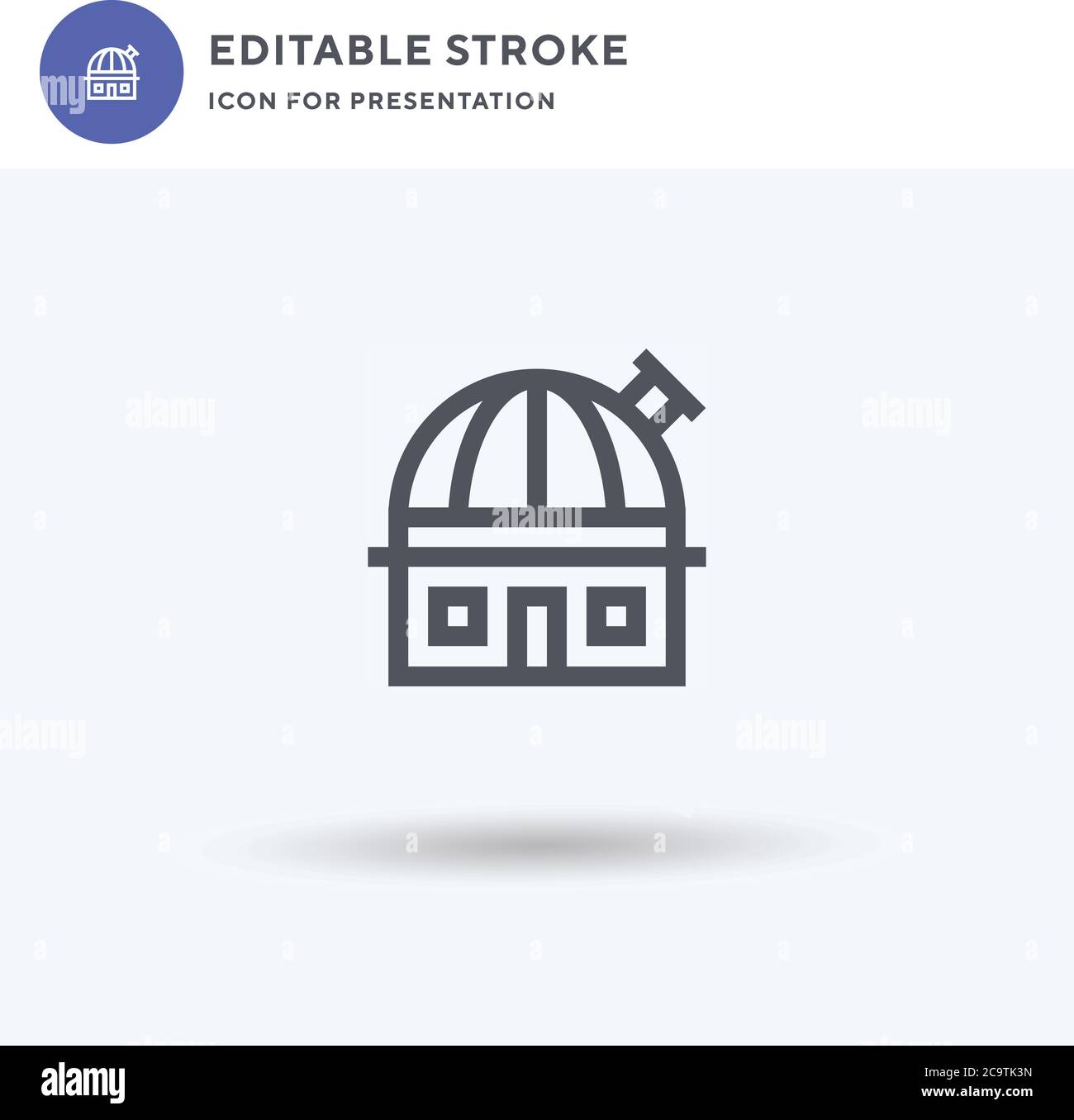 Observatory icon vector, filled flat sign, solid pictogram isolated on ...
