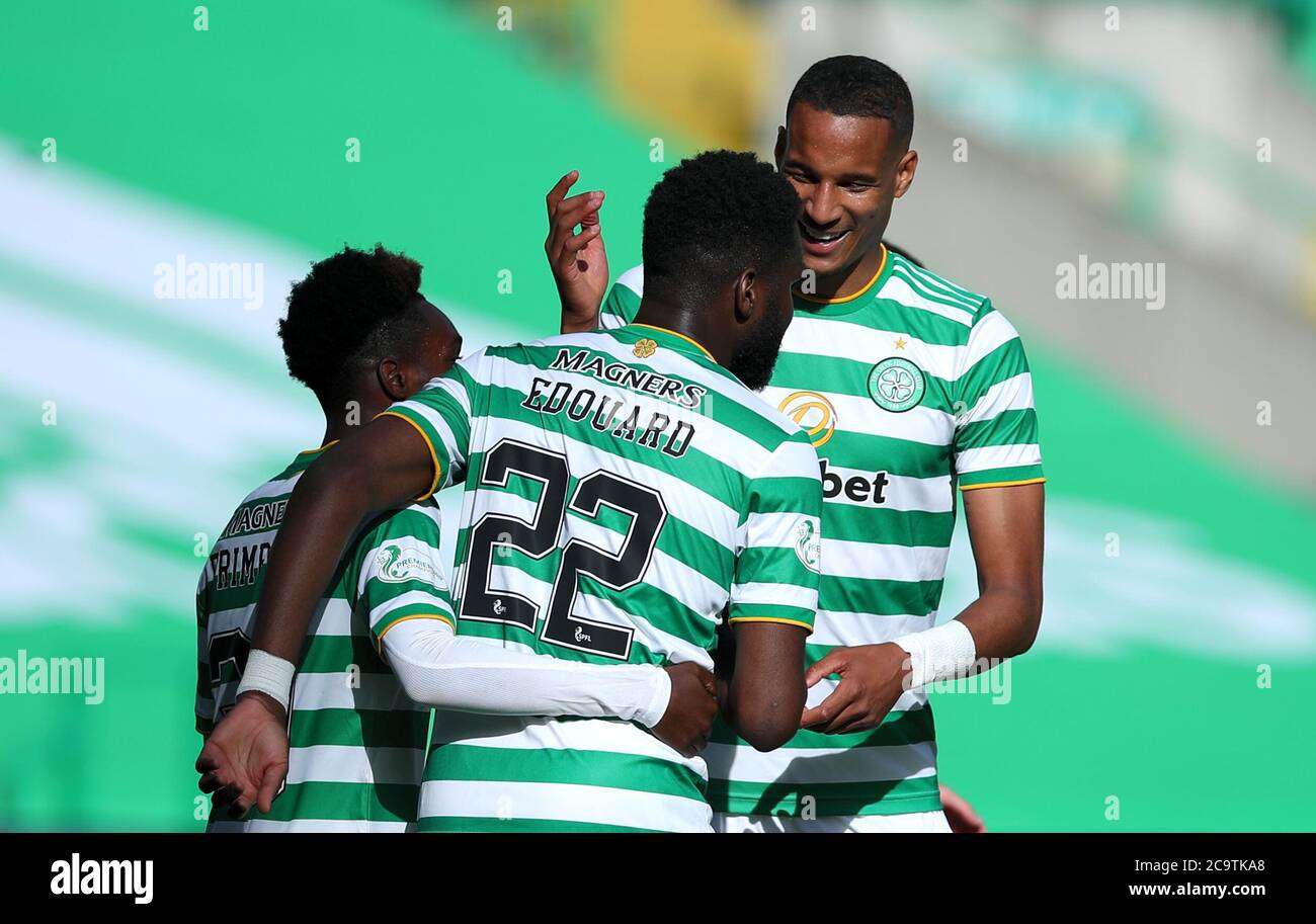 Celtic's Odsonne Edouard celebrates scoring his side's fourth goal of ...