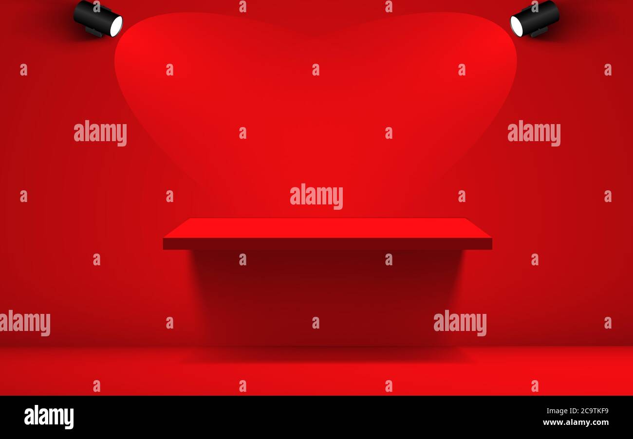 red shelf and spotlight in the red studio room Stock Vector Image & Art ...