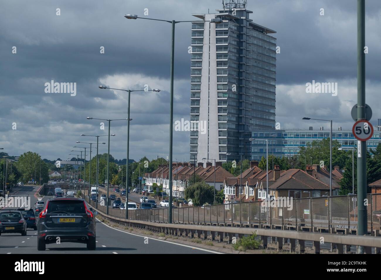 A3 Kingston Bypass dual carriageway at Tolworth near Surbiton with the ...