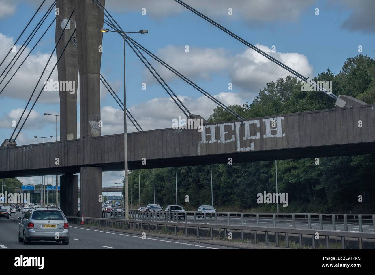 Railway bridge crossing the m25 surrey hi-res stock photography and ...
