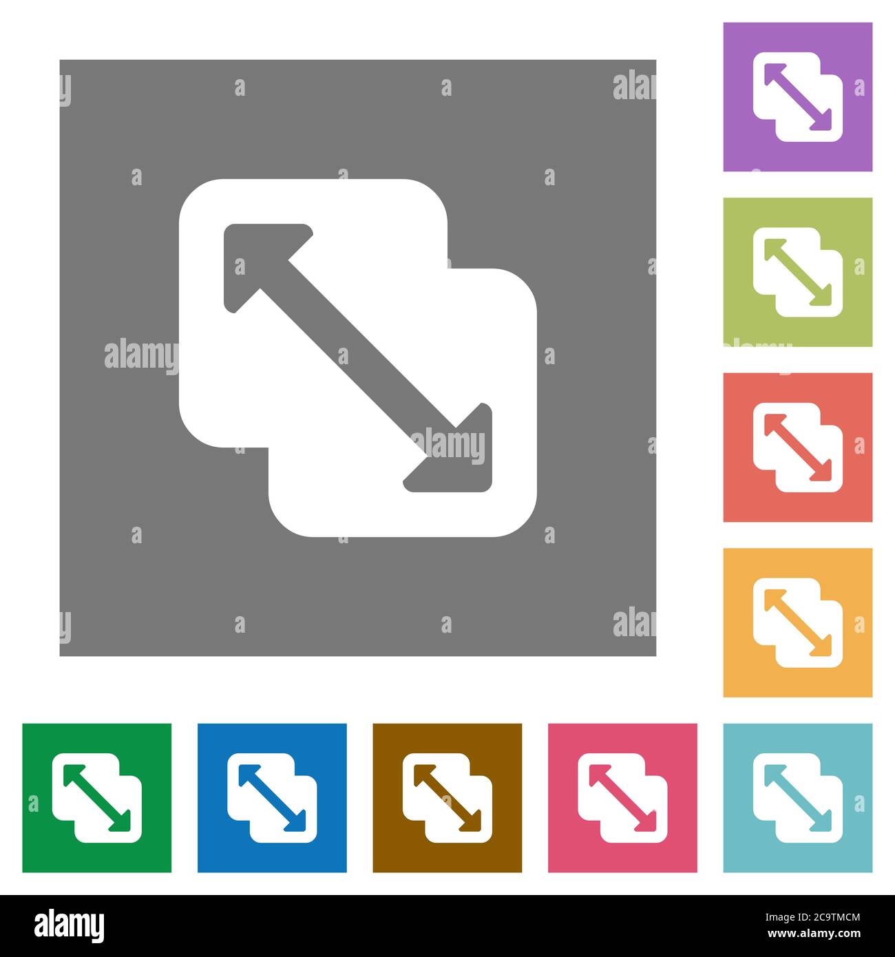 Merge shapes flat icons on simple color square backgrounds Stock Vector ...