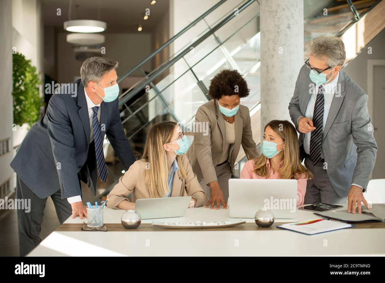 Group of business people have a meeting and working in the office and ...