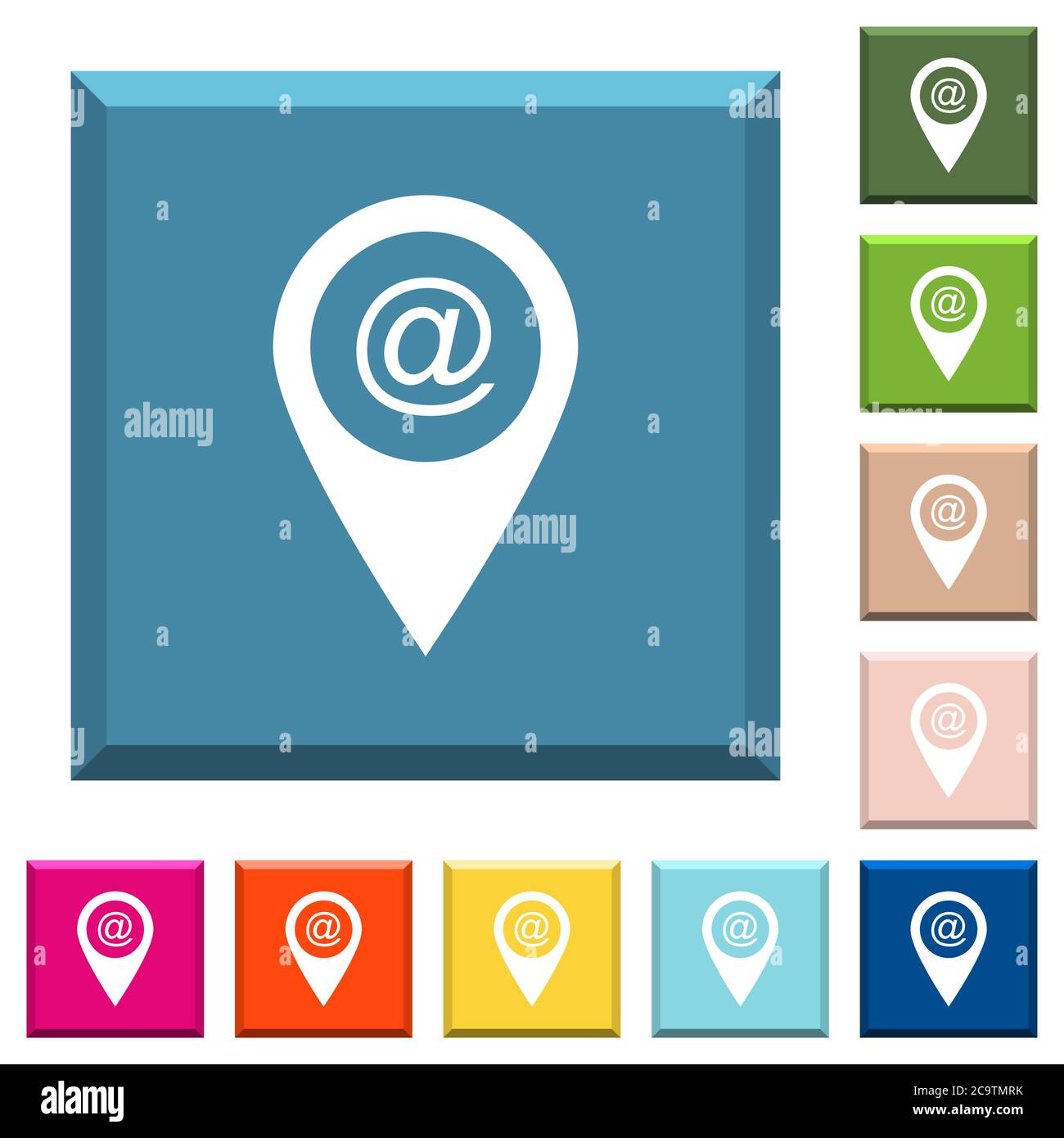 Send GPS map location as email white icons on edged square buttons in ...