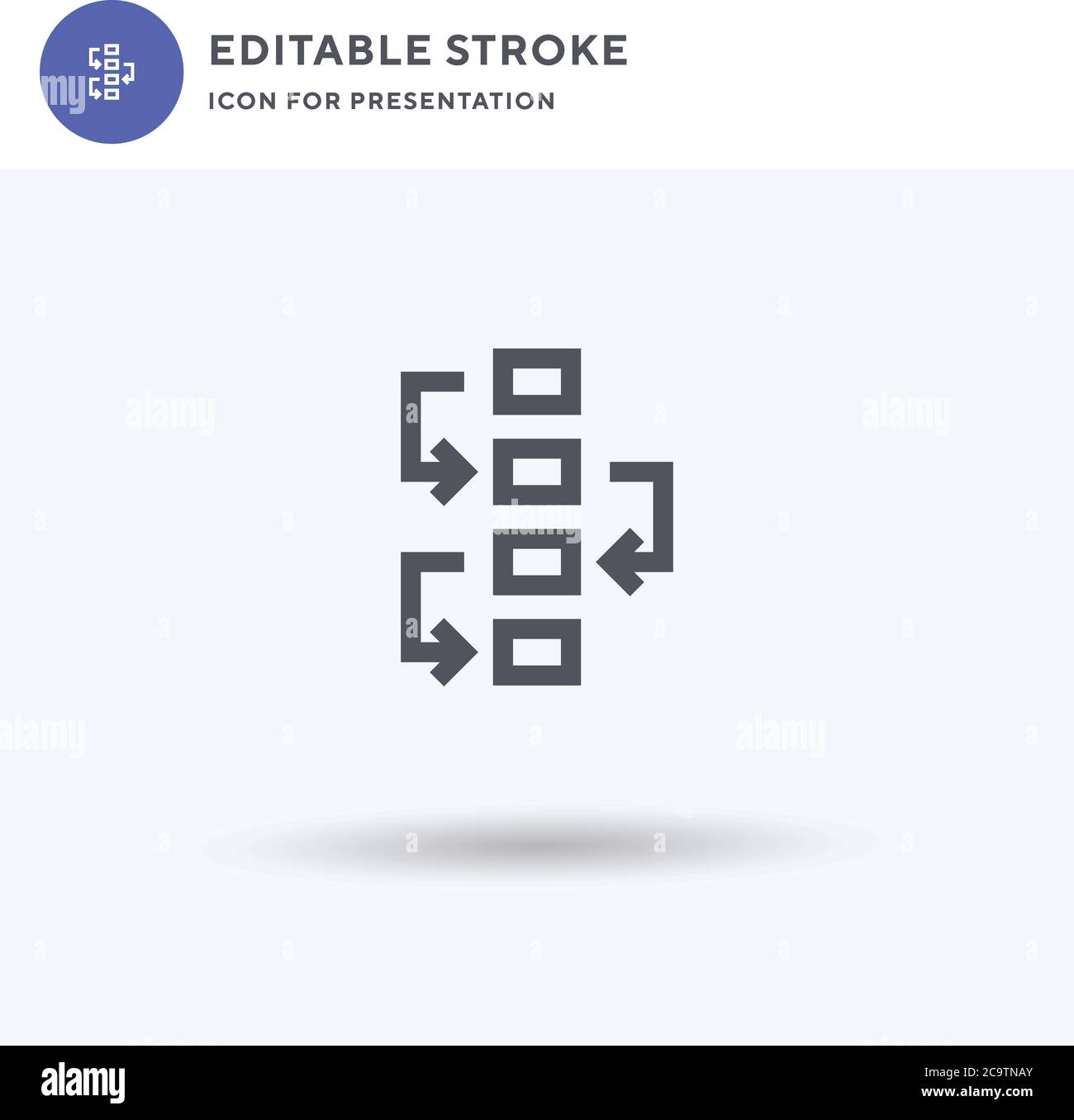Workflow icon vector, filled flat sign, solid pictogram isolated on ...