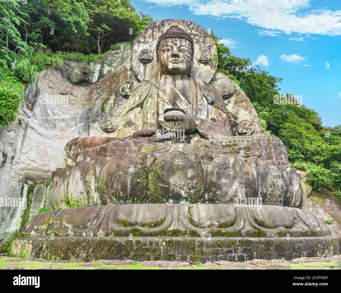chiba, japan - july 18 2020: Largest stone-carved magaibutsu statue of ...