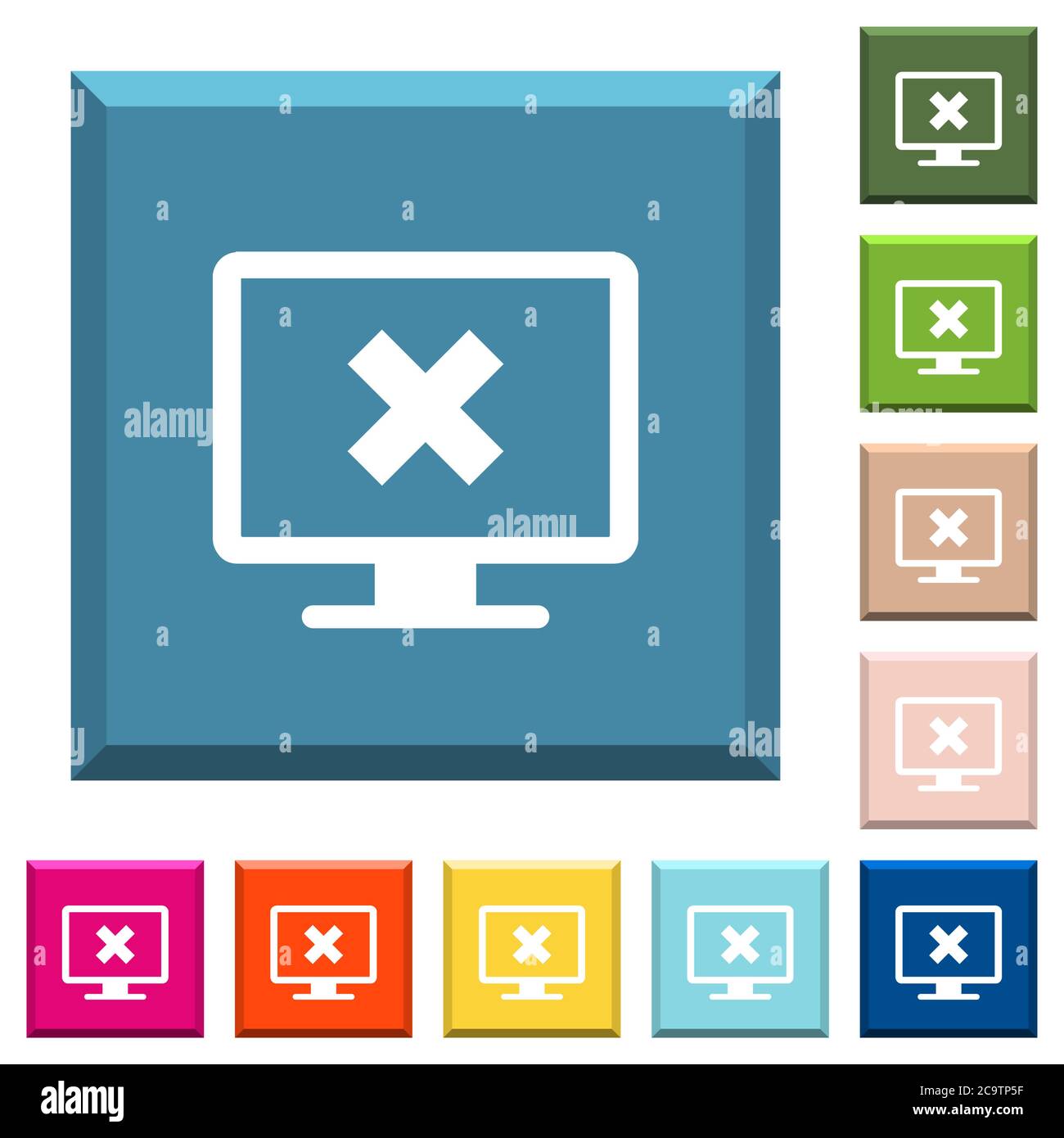 Cancel display settings white icons on edged square buttons in various ...