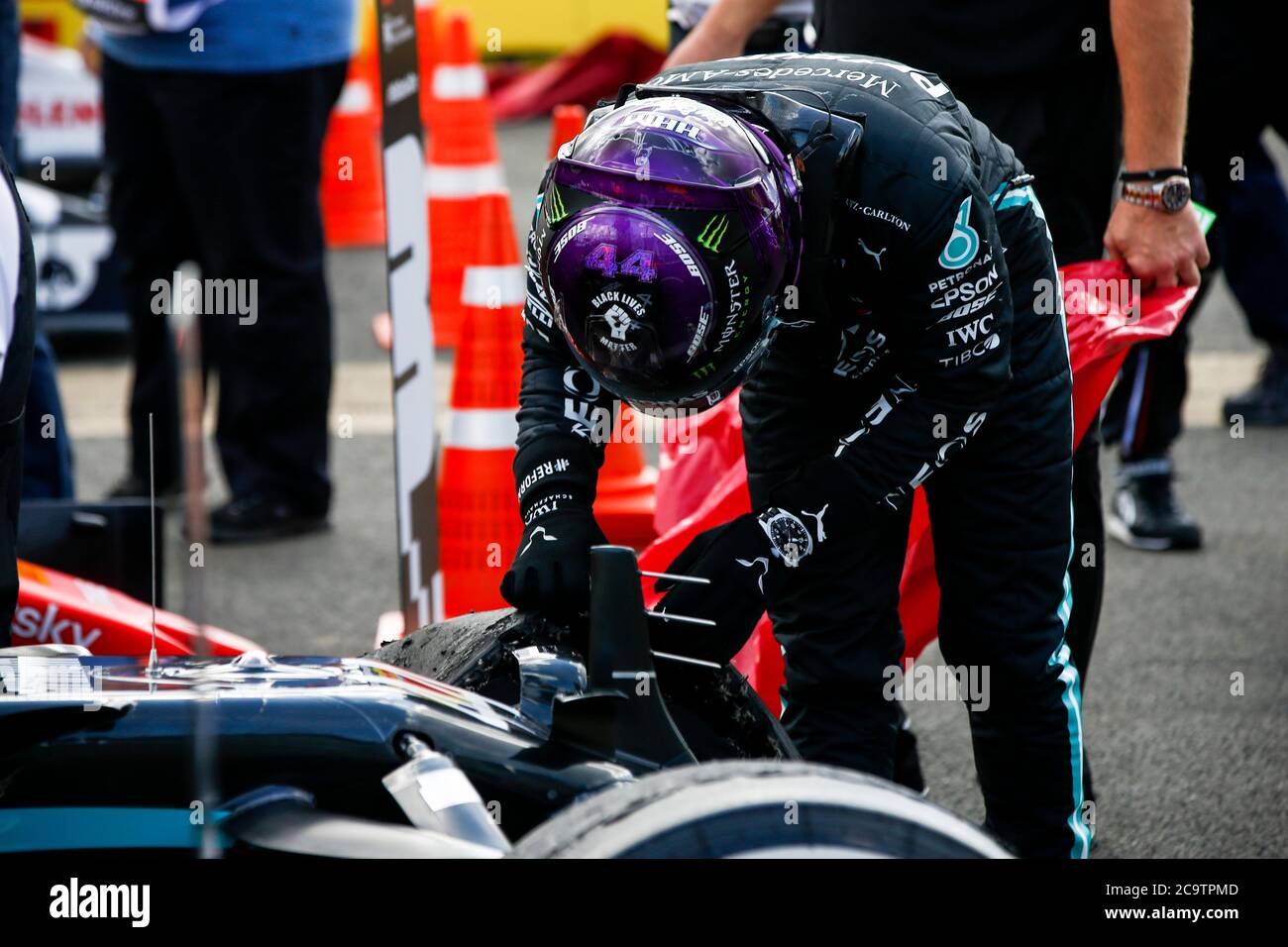 Race winner Lewis Hamilton of Mercedes after the 2020 British Grand ...