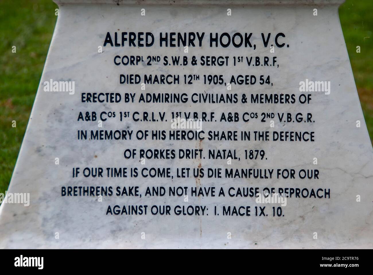 The grave of Alfred Henry Hook VC in the village of Churcham in ...