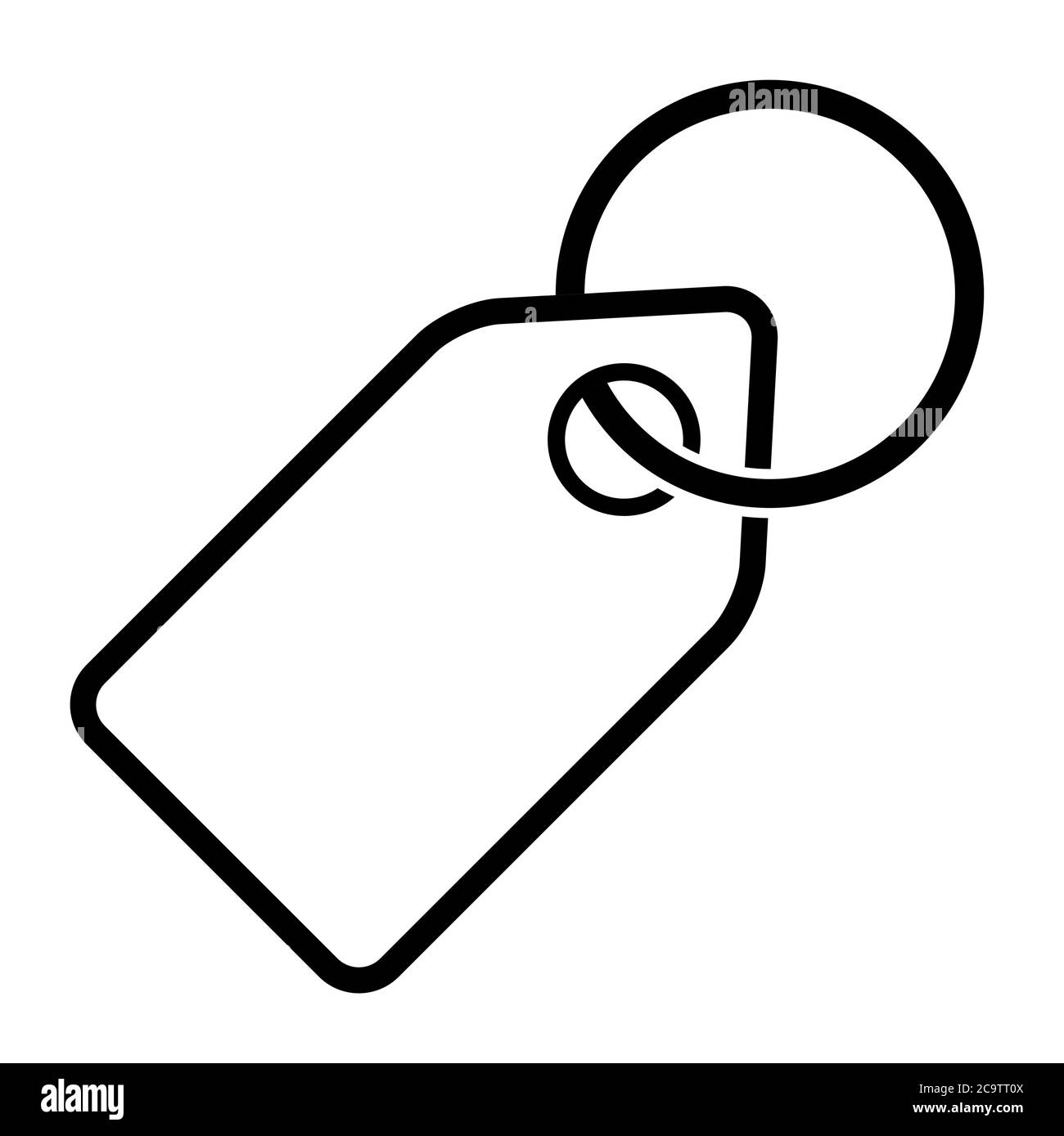 Tag label icon isolated on white background. Empty symbol, flat button ...