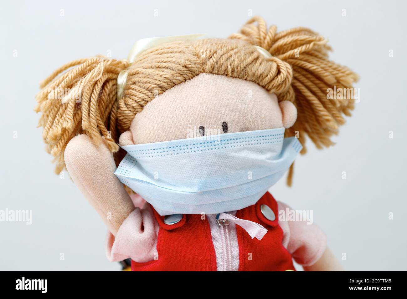 Doll with medicinal mask to recommend its use in childhood. Health ...