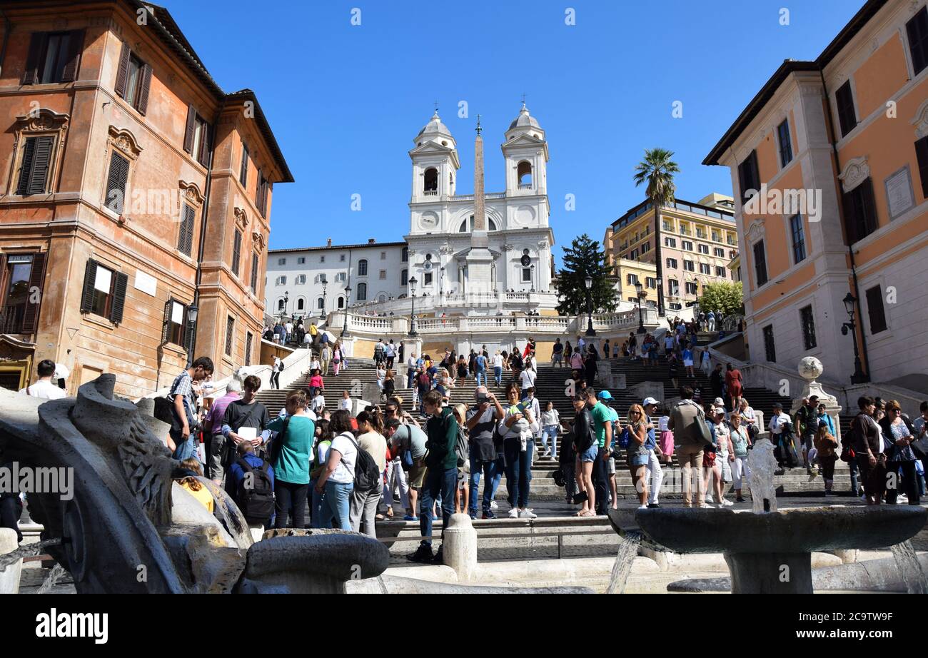 Spanish Steps and Chiesa di Trinita dei Monti and in the city of Rome ...